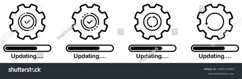 System Update Software Upgrade Icon Gear Stock Vector Royalty Free