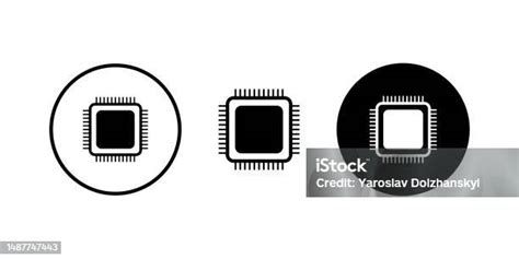 프로세서 아이콘 집합입니다 Cpu 컴퓨터 기술 그림입니다 Cpu 프로세서의 벡터 아이콘입니다 컴퓨터 칩에 대한 스톡 벡터 아트 및 기타 이미지 Istock