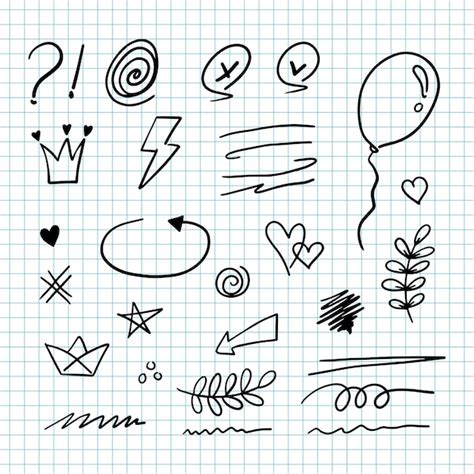 Premium Vector Doodle Element Vector Set Question Mark