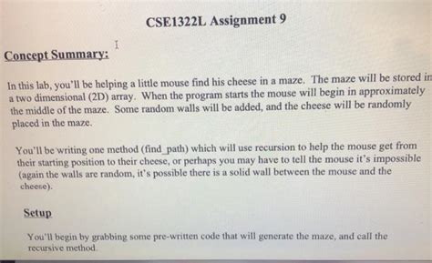 cse1322l assignment 9 i concept summary in this lab