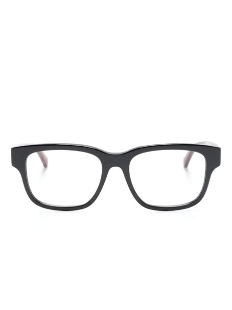 Gucci Eyewear Polished Square Frame Glasses Black Farfetch