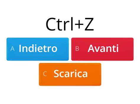 Comandi Rapidi Con Ctrl Quiz