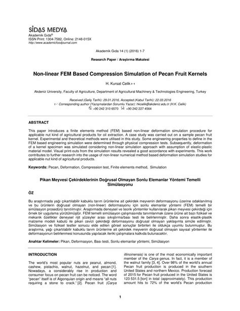 Pdf Non Linear Fem Based Compression Simulation Of