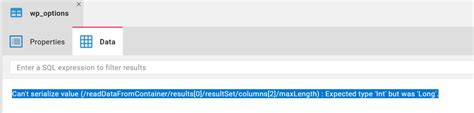 Type Error Mysql Cant Serialize Value Expected Type Int But Was