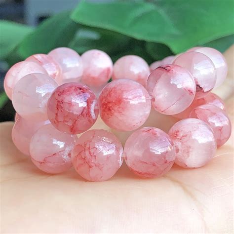 주얼리 제작용 천연 스톤 체리 정맥 옥세도니 옥 둥근 느슨한 스페이서 비즈 Diy 팔찌 목걸이 4mm 6mm 8mm 10mm