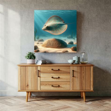 Stingray Wall Art Cottagecore Muted Colors Abstract Southern Stingray