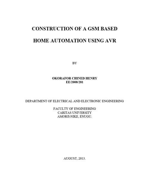 construction of a gsm based home automation using avr pdf