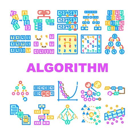 Sorting Algorithm Data Filter Icons Set Vector 41280913 Vector Art At