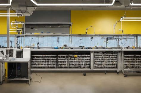 Premium Photo Futuristic Interior Design Laboratory Lab Server Room