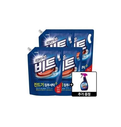 얼룩제거제 증정비트 진드기 액체 세탁세제 2l 일반용 리필 X 4개입 티몬