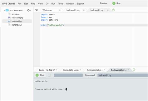 how to setup aws cloud9 ide for phython php and lambda by awsontop