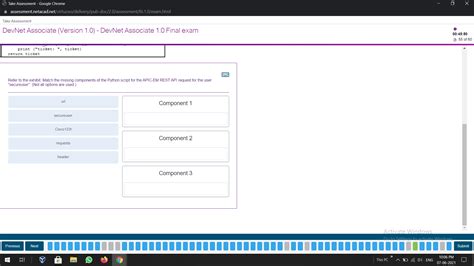 Devnet Associate Version 10 Course Final Exam Answers