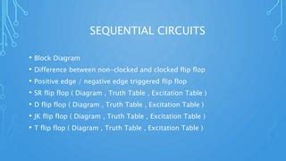 Introduction To Sequential Circuits And Flip Flops PPTX Computing Technology Computing