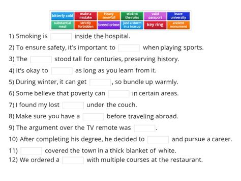 Collocation Hmt1 Complete The Sentence