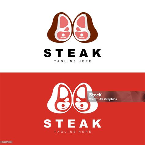쇠고기 로고 고기 스테이크 벡터 그릴 요리 디자인 스테이크 레스토랑 브랜드 템플릿 아이콘 개념에 대한 스톡 벡터 아트 및 기타 이미지 Istock