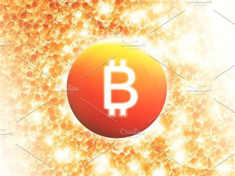 Glowing Bitcoin Sign Painted Background