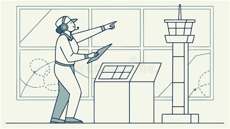 Air Traffic Controller Aviation Management Vector Design Generative