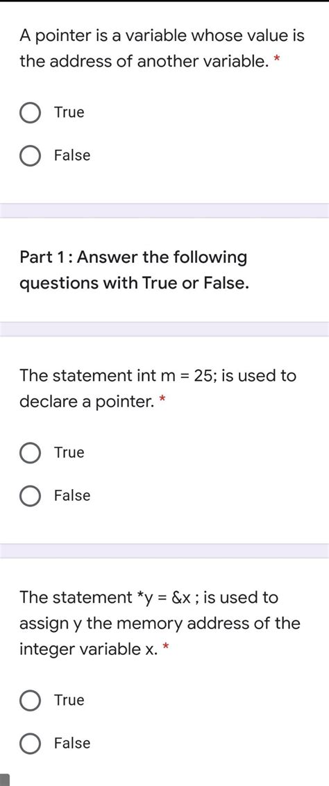 Solved A Pointer Is A Variable Whose Value Is The Address Of Chegg Com
