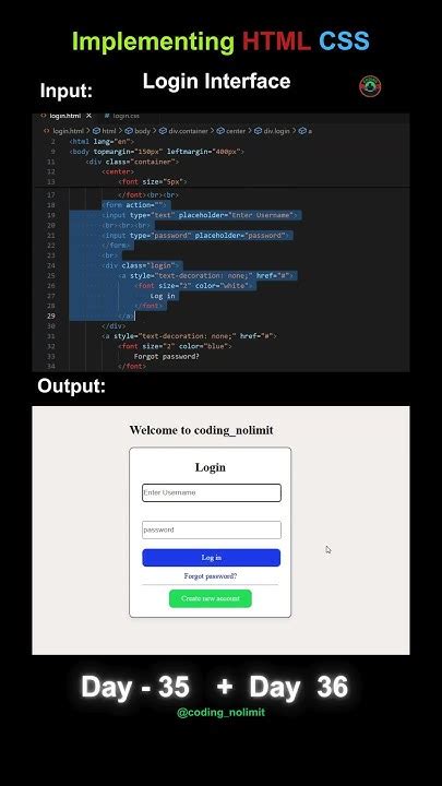 day 35 day 36 challenge 🎯 html and css 👨‍💻 coding nolimit shorts