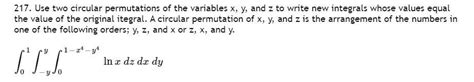 Solved 217 Use Two Circular Permutations Of The Variables