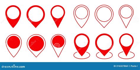 Pin Map Marker Pointer Set Icons Gps Location Flat Symbols Stock Vector Illustration Of Road