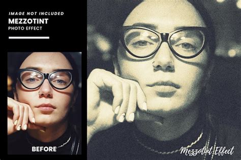 Premium PSD Mezzotint Photo Effect