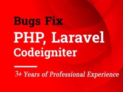 Laravel Developer PHP Bugs Fixing In Laravel Codeigniter Php Websites Upwork