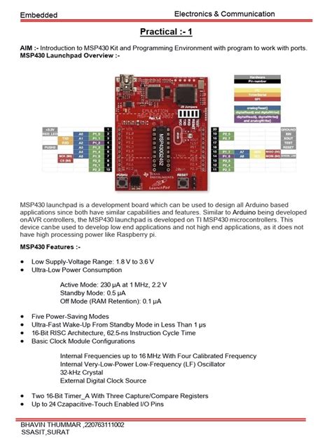 Embedded Lab Work Book Pdf Microcontroller Manufactured Goods