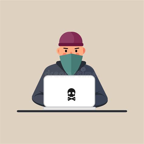 computer hacker spread a net isolated vector illustration stock