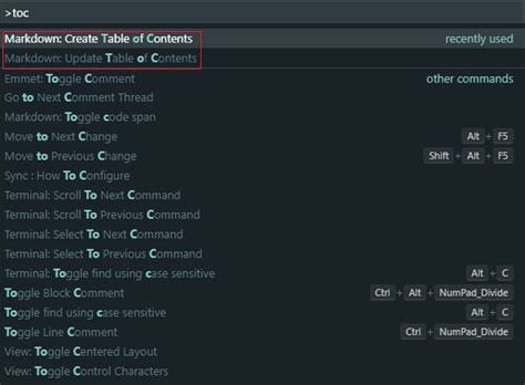 Can T Find The Command To Generate TOC When VS Code Language Is Chinese Issue Yzhang Gh
