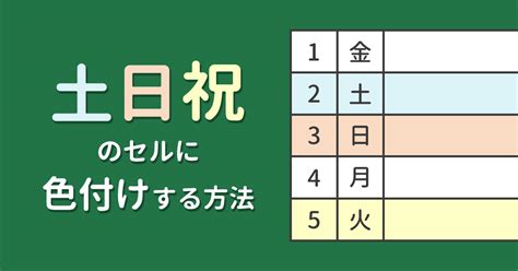 Excelで土日祝日のセルに自動で色付けする方法 Suisui Office