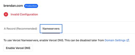 No Nameserver Option When Another Vercel Account Is Using This Domain