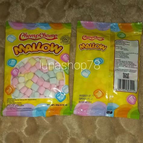 Jual Marshmallow Bentuk Tabung Chomp Chomp Mallow Mini Marshmallow 60g Di Seller Atozphere