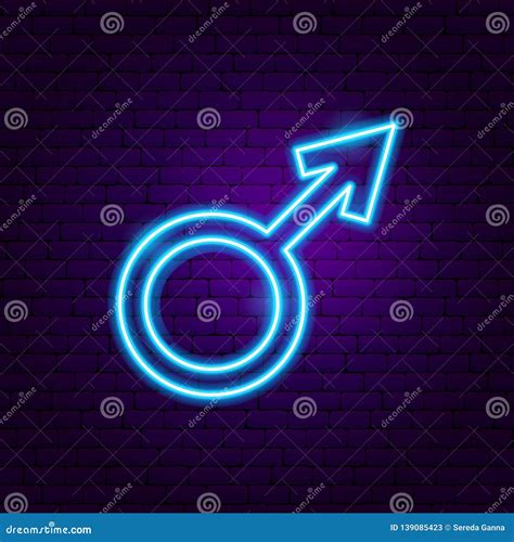 Male Gender Neon Sign Stock Vector Illustration Of Romance 139085423