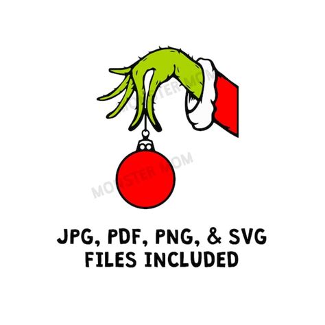 Grinch Hand Svg Etsy
