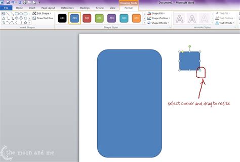 The Moon And Me How To Create And Fill Shapes In Word