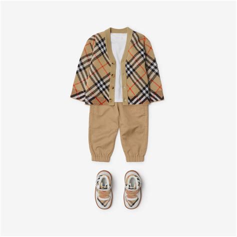 체크 울 카디건 샌드 공식 Burberry® 체크 울 카디건 샌드 공식 Burberry®