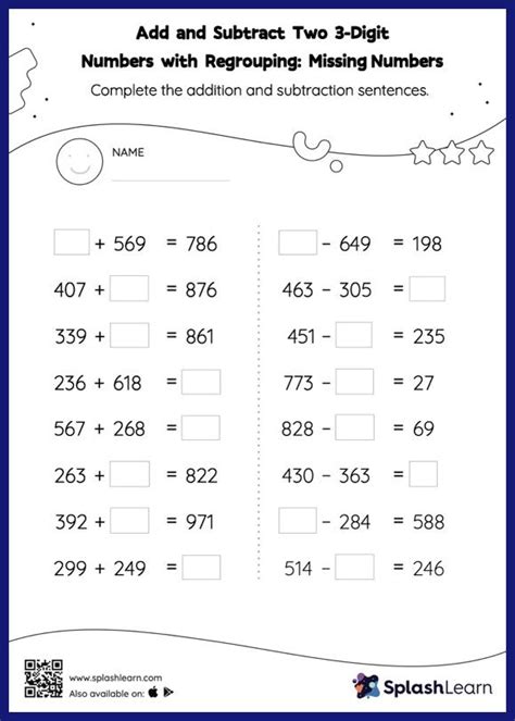 3 digit subtraction with regrouping worksheets free and printable
