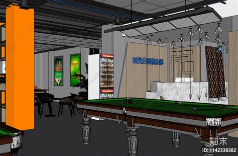 现代台球室su模型下载【id1142338382】知末su模型网