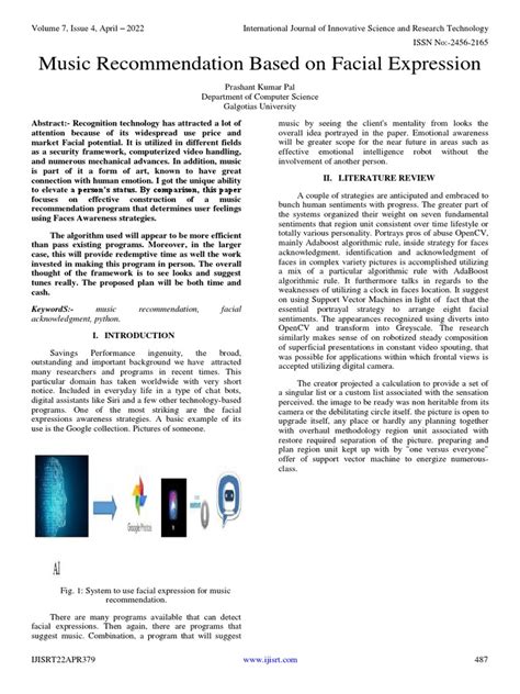 Music Recommendation Based On Facial Expression Pdf Face Cognitive Science