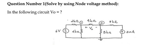 Solved Solve By Using Node Voltage Method In The
