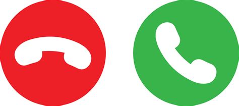 accept call and decline phone icons red and green yes no buttons icon