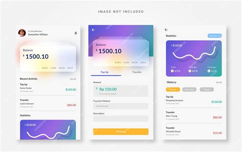 Simple Wallet Ui Design Template Vector Mobile App Ui