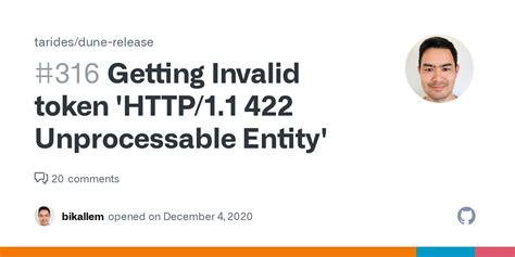 Getting Invalid Token Unprocessable Entity Issue Tarides Dune Release