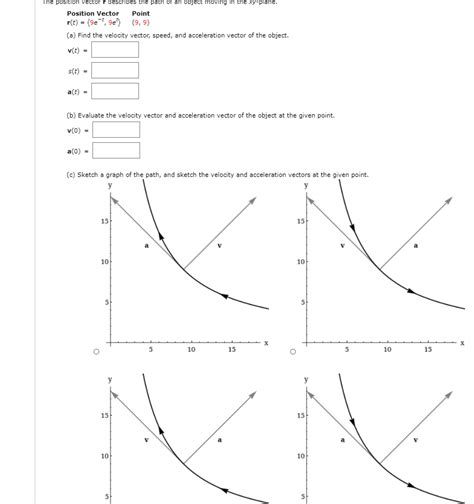 Solved The Position Vector R Describes The Path Of An Object Chegg