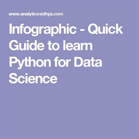 Infographic Quick Guide To Learn Python For Data Science Data Science Infographic Data