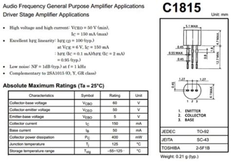 Transistor C1815 Characteristics At Dalton Finn Blog