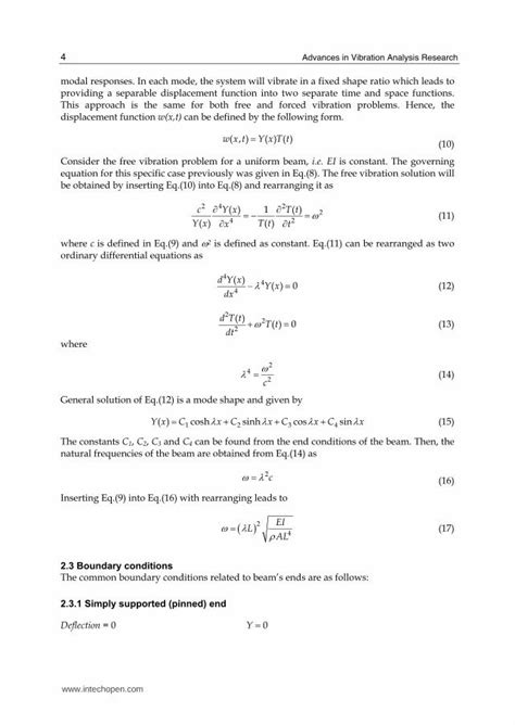 pdf transverse vibration analysis of euler bernoulli beams using
