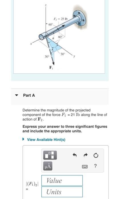 Solved Determine The Magnitude Of The Projected Component Of