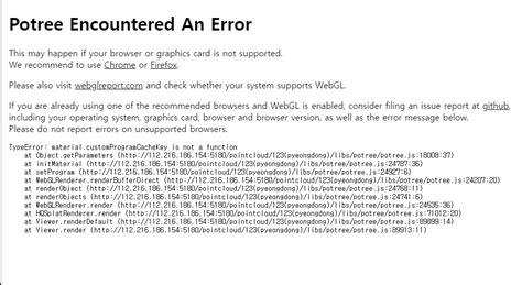 Potree Encountered An Error · Issue 1160 · Potreepotree · Github